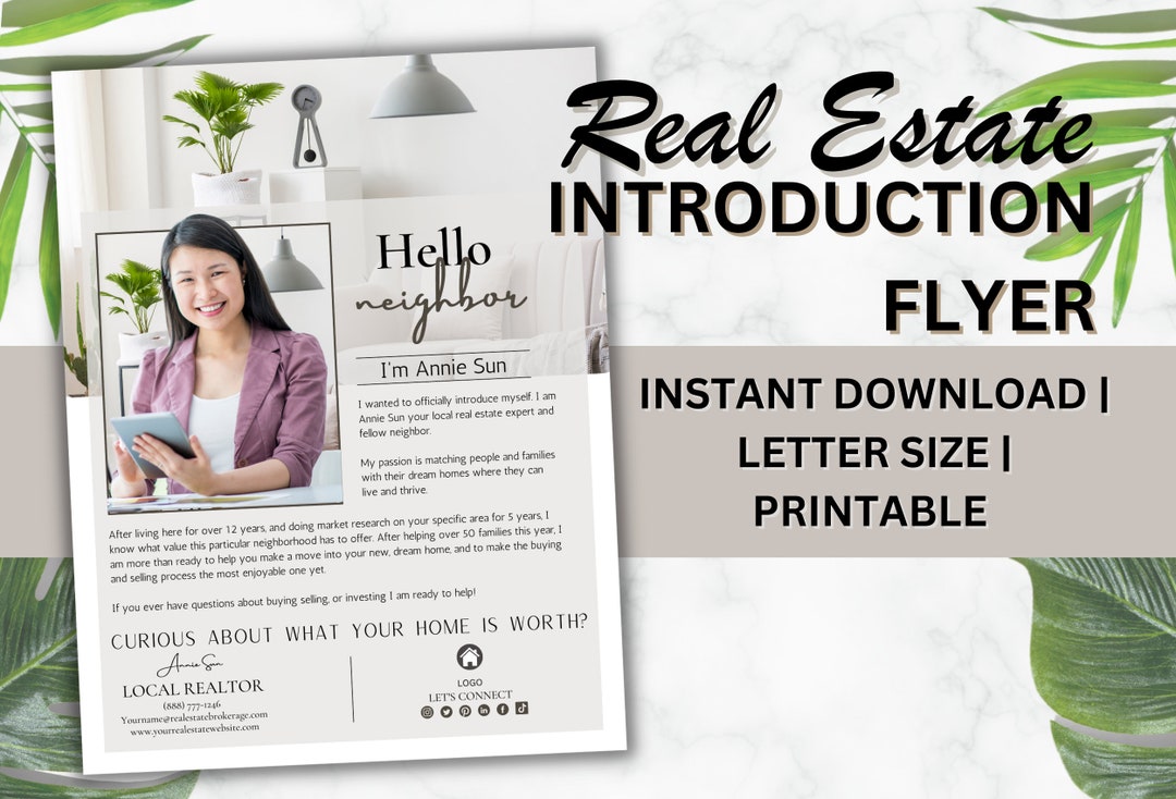 Real Estate Introduction Flyer Real Estate Marketing Canva - Etsy