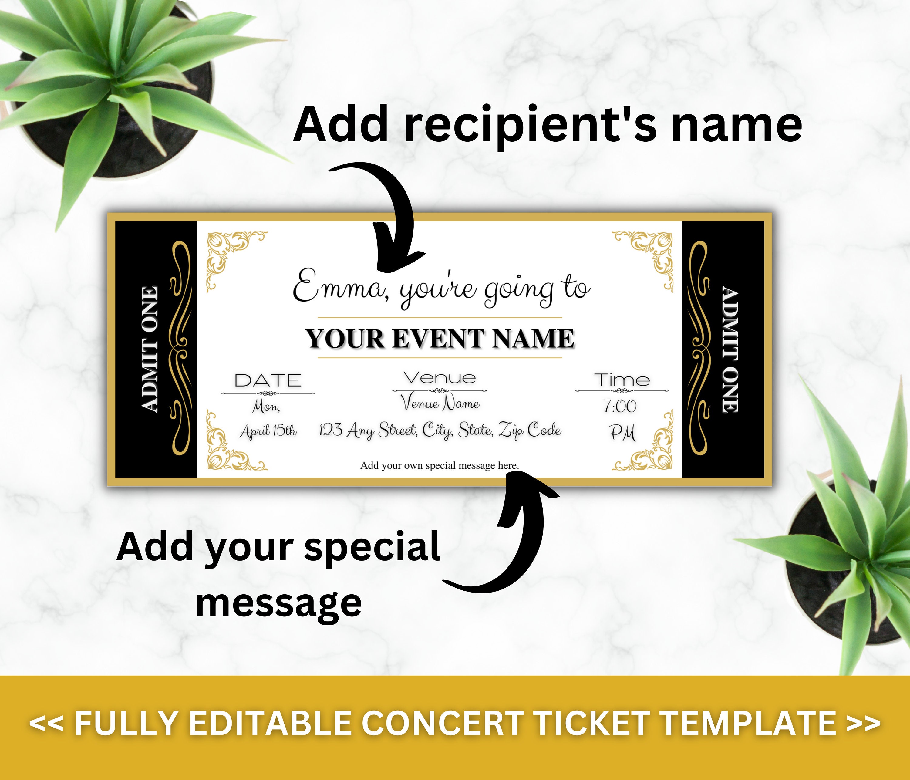 Event Ticket Template, EDITABLE DIY Event Printable, Surprise Getaway Invitation, Christmas ...