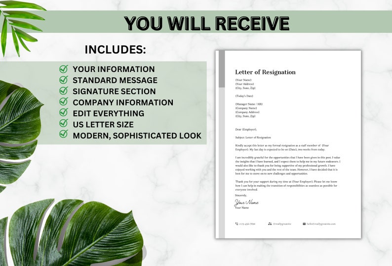 Sophisticated Modern Professional Resignation Letter Template Notice ...