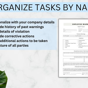Employee Disciplinary Form, EDITABLE Warning Notice, Small Business ...