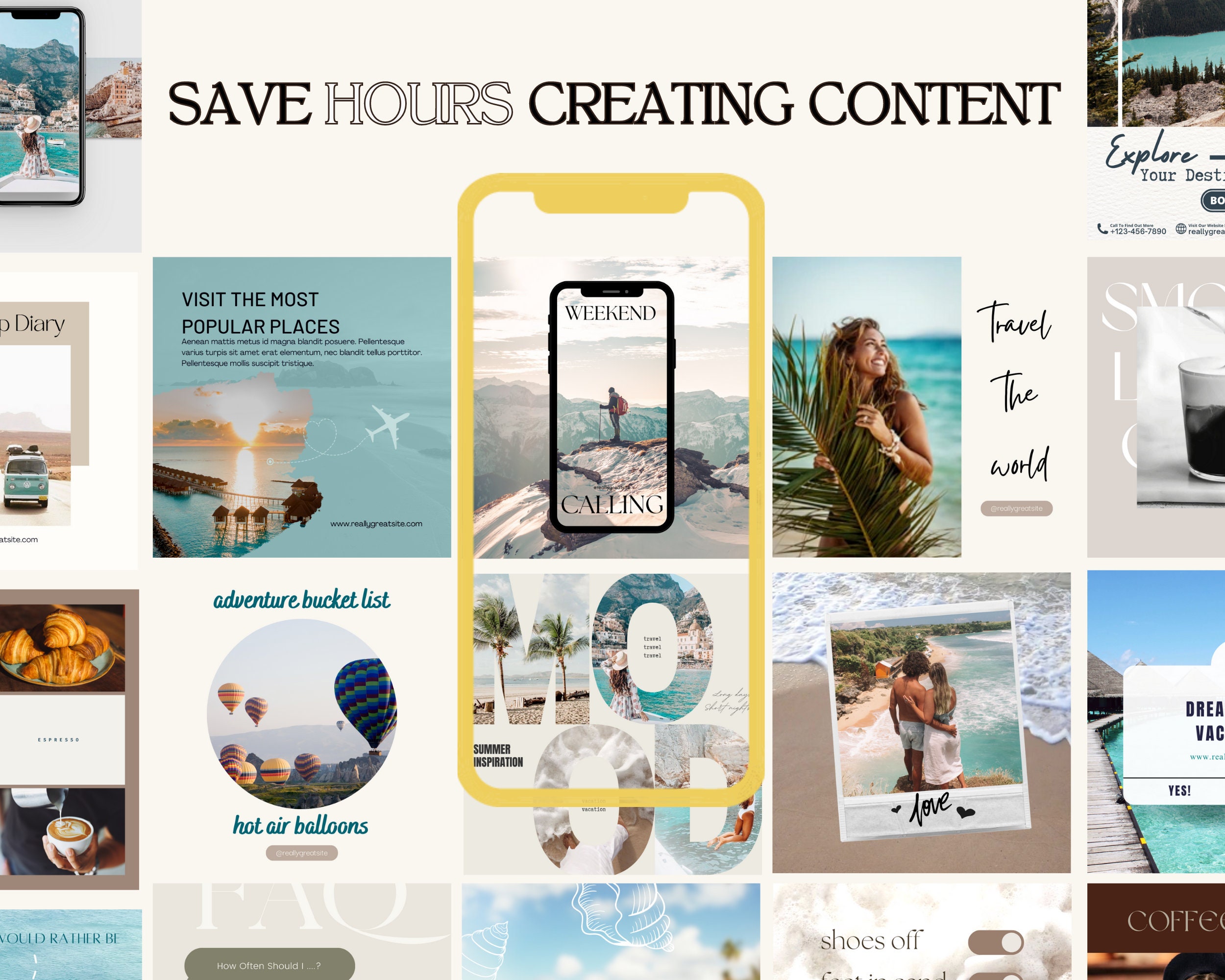 100 TRAVEL Instagram Templates | Travel Agent Instagram Post | Travel ...
