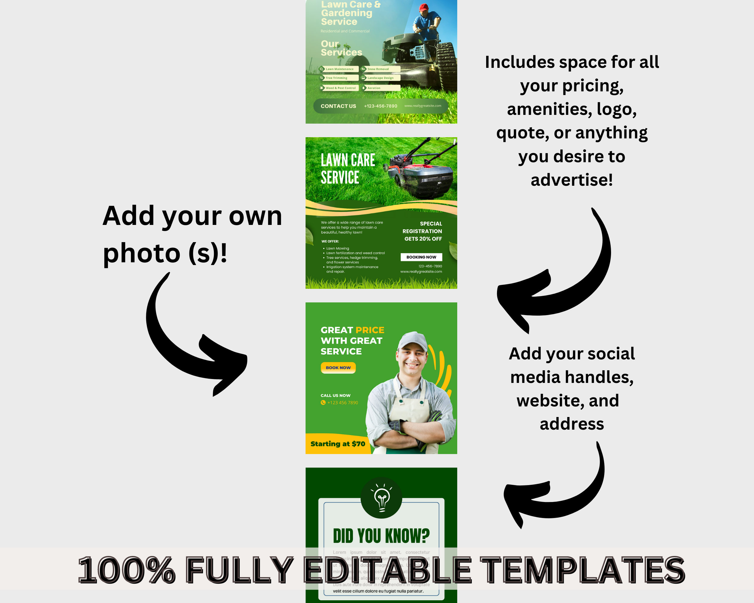 15+ Lawn Care Business Social Media TEMPLATE BUNDLE | Landscaping ...