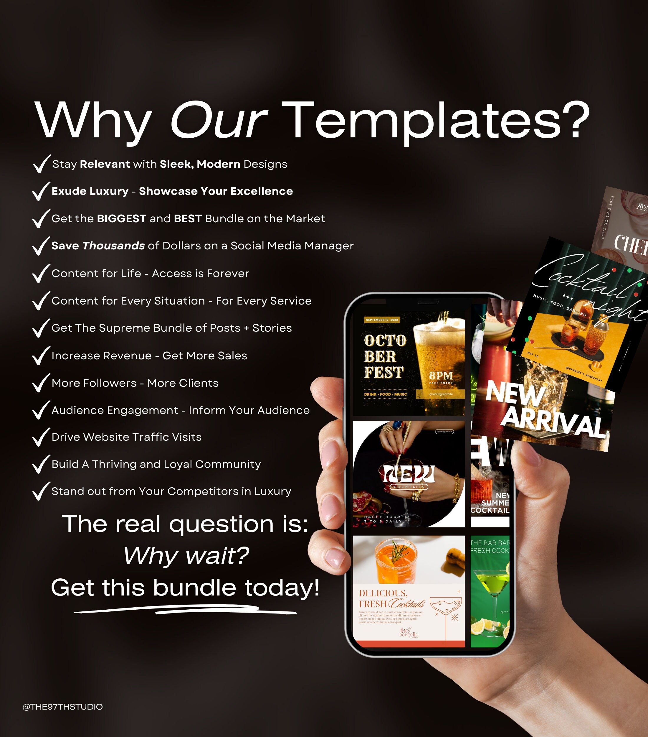 Cocktail Bar Instagram Templates | Cocktail Templates | Brewery ...
