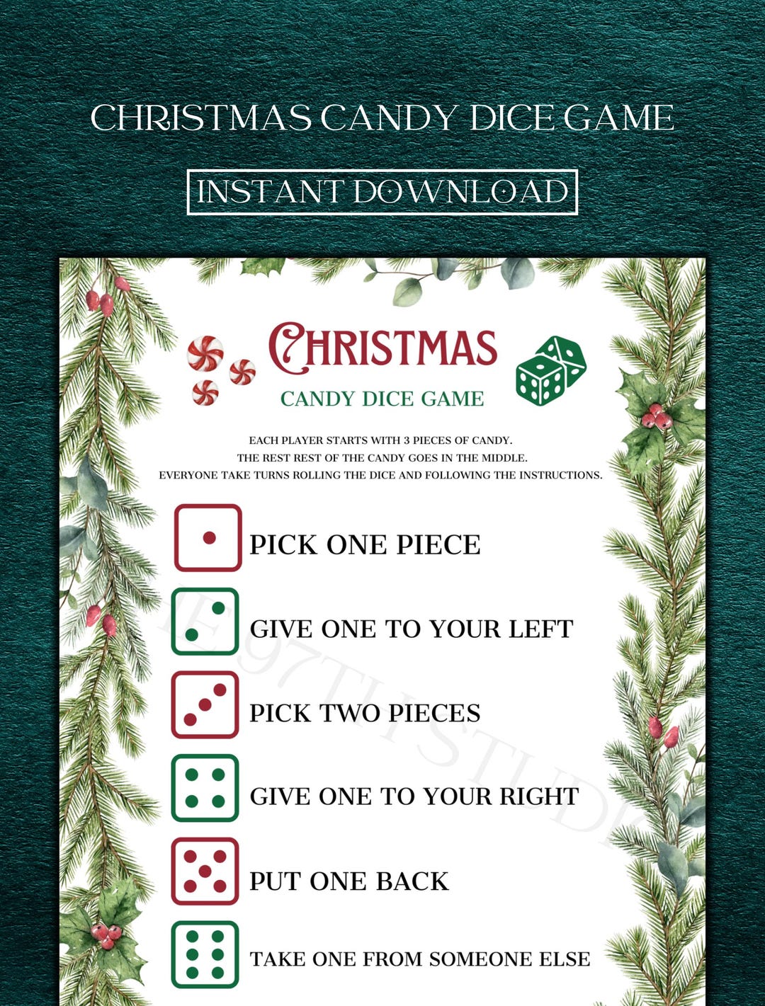 Christmas Candy Dice Game | Office Christmas Party Game | Christmas ...
