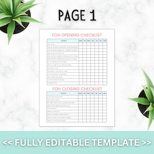 Restaurant Templates Starter Pack, Cleaning Checklist, Restaurant ...
