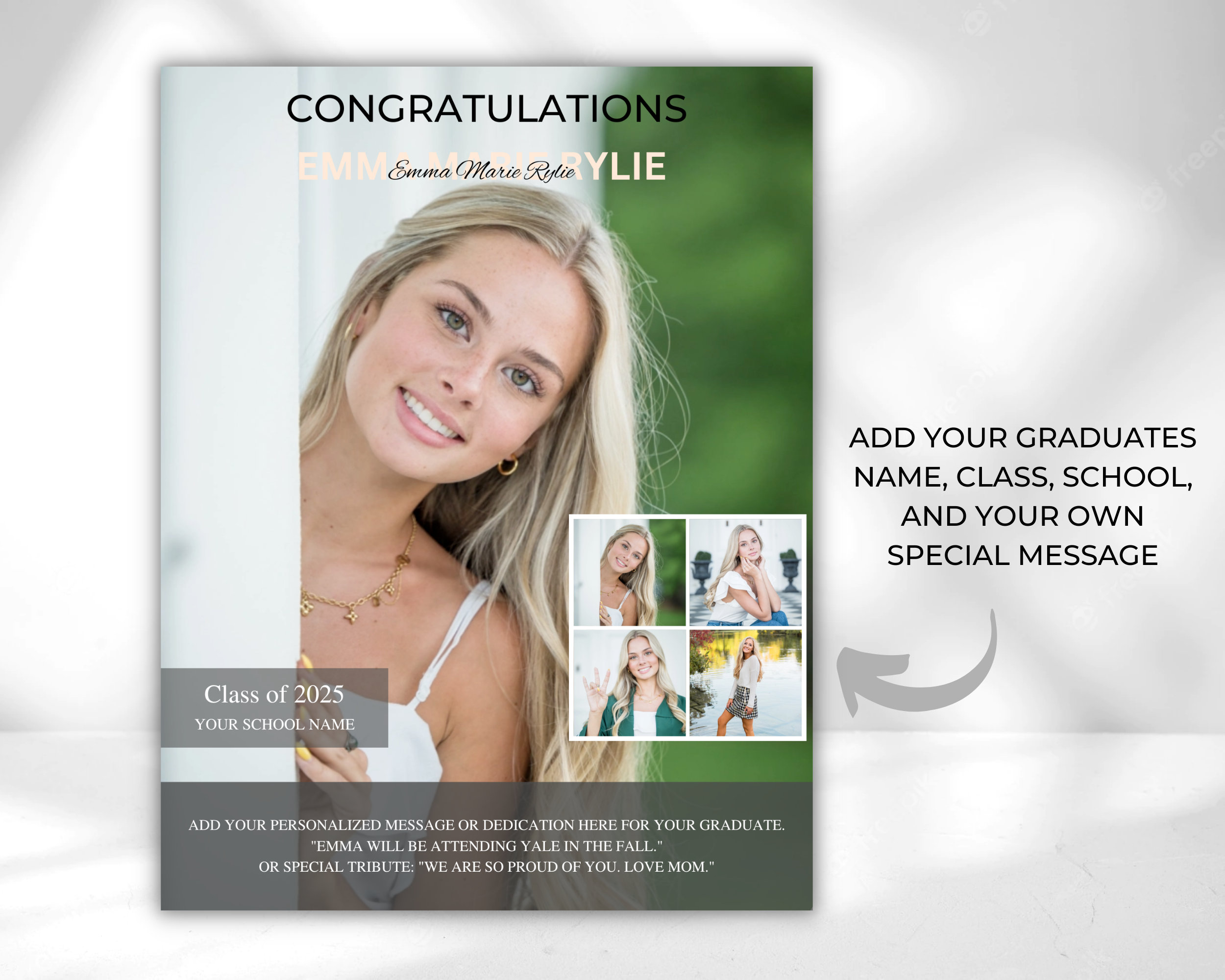 Yearbook AD Template Senior & High School Graduation Grad - Etsy