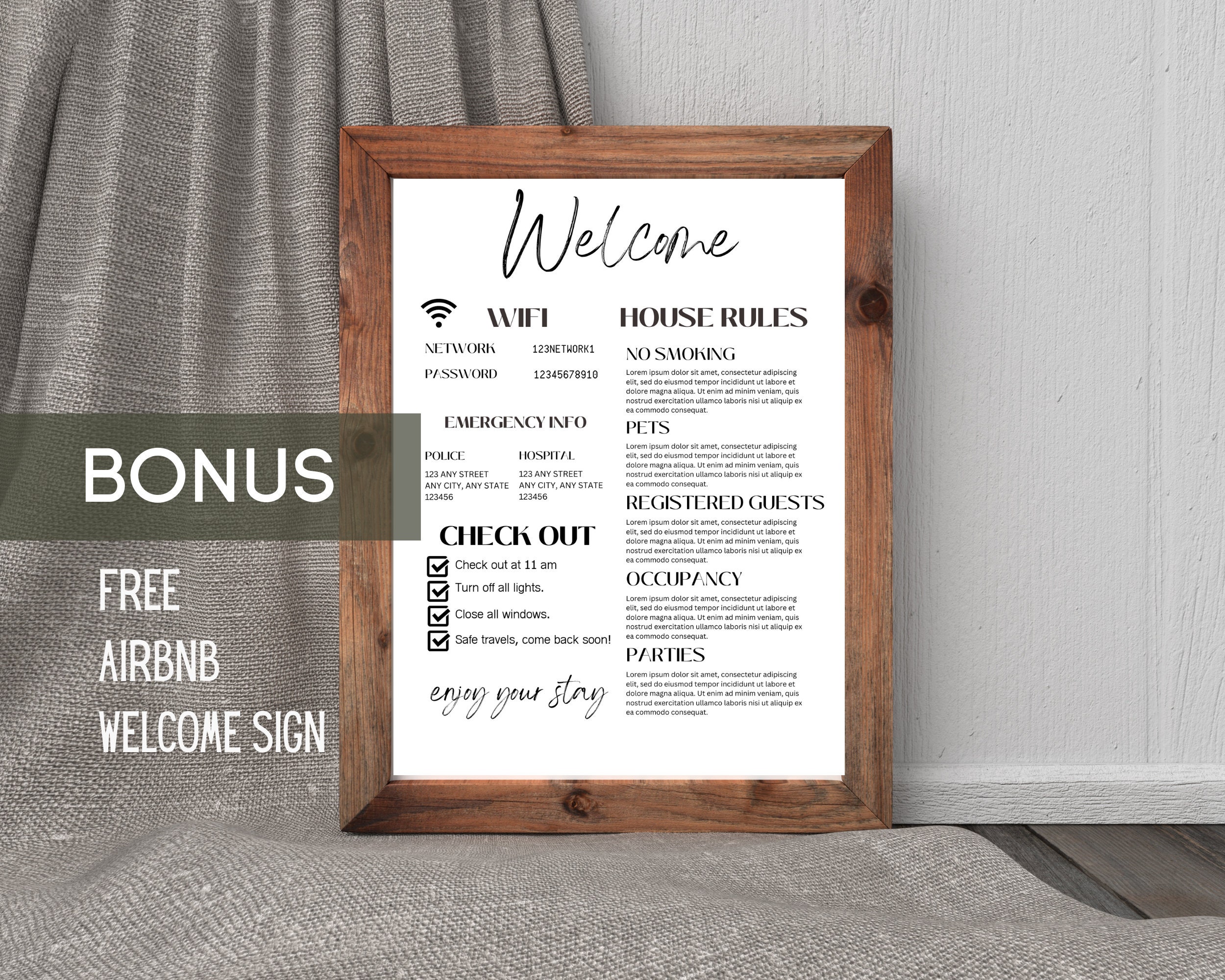 EDITABLE Airbnb Welcome Book Template House Host Manual - Etsy