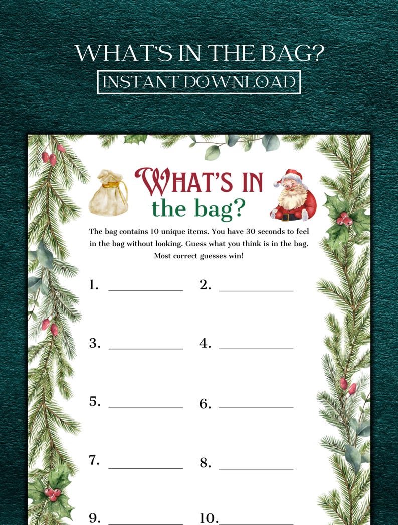 Christmas What's in the Bag Game | Office Christmas Party Game ...