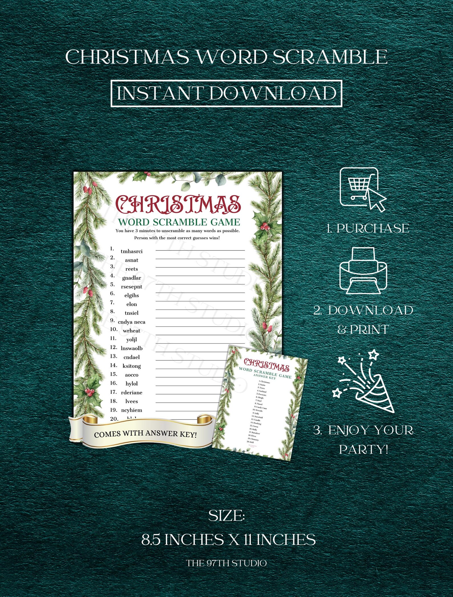 Christmas Word Scramble Game | Office Christmas Party Game | Christmas ...