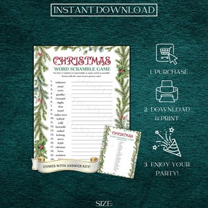 Christmas Word Scramble Game | Office Christmas Party Game | Christmas ...