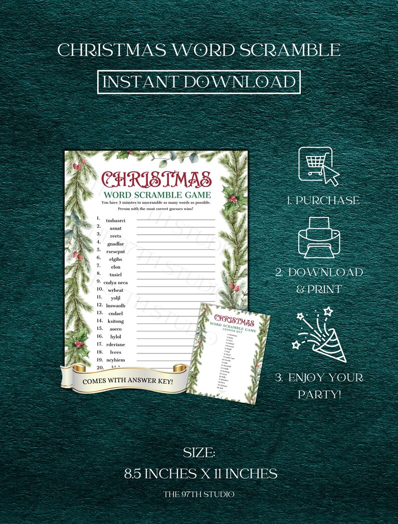 Christmas Word Scramble Game | Office Christmas Party Game | Christmas ...