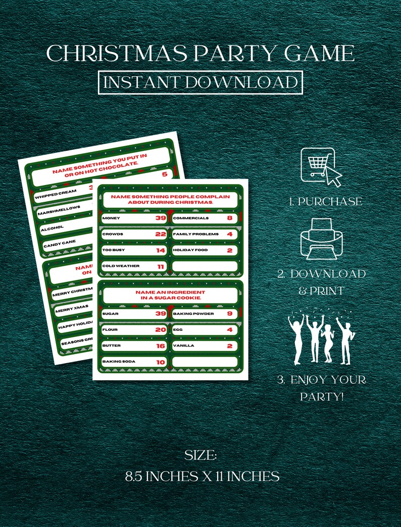 Christmas Family Feud Game | Christmas Printable Games | Christmas ...