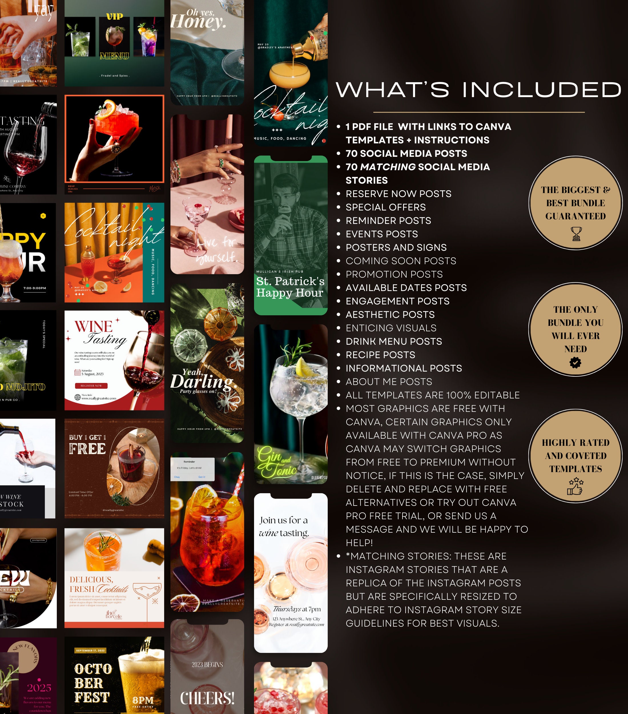 Cocktail Bar Instagram Templates | Cocktail Templates | Brewery ...