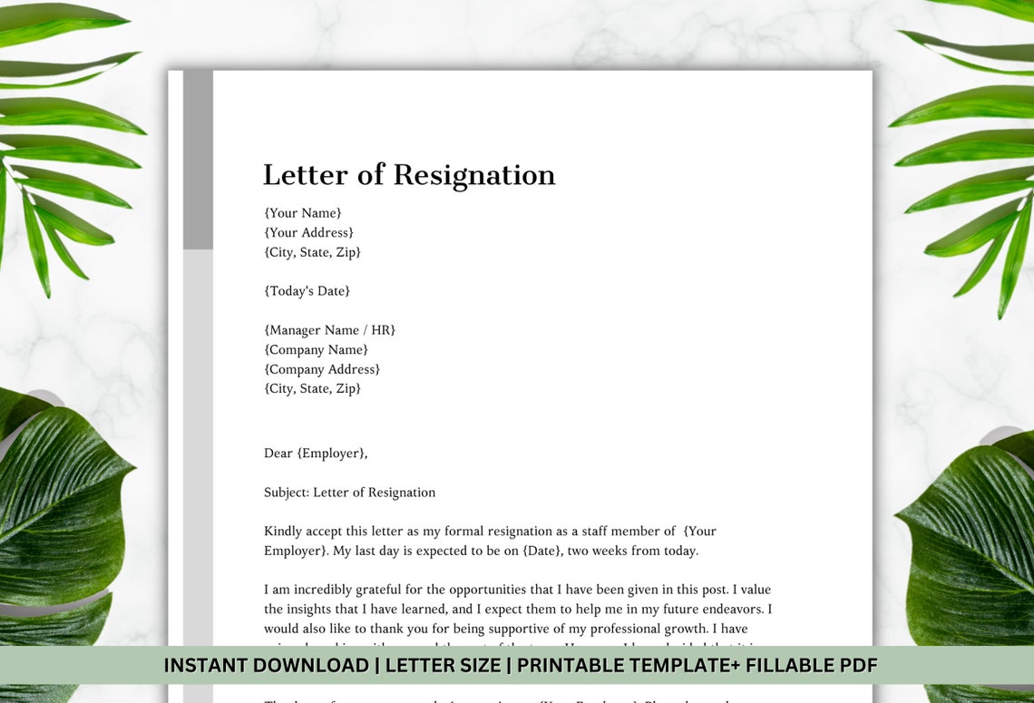 Sophisticated Modern Professional Resignation Letter Template Notice ...