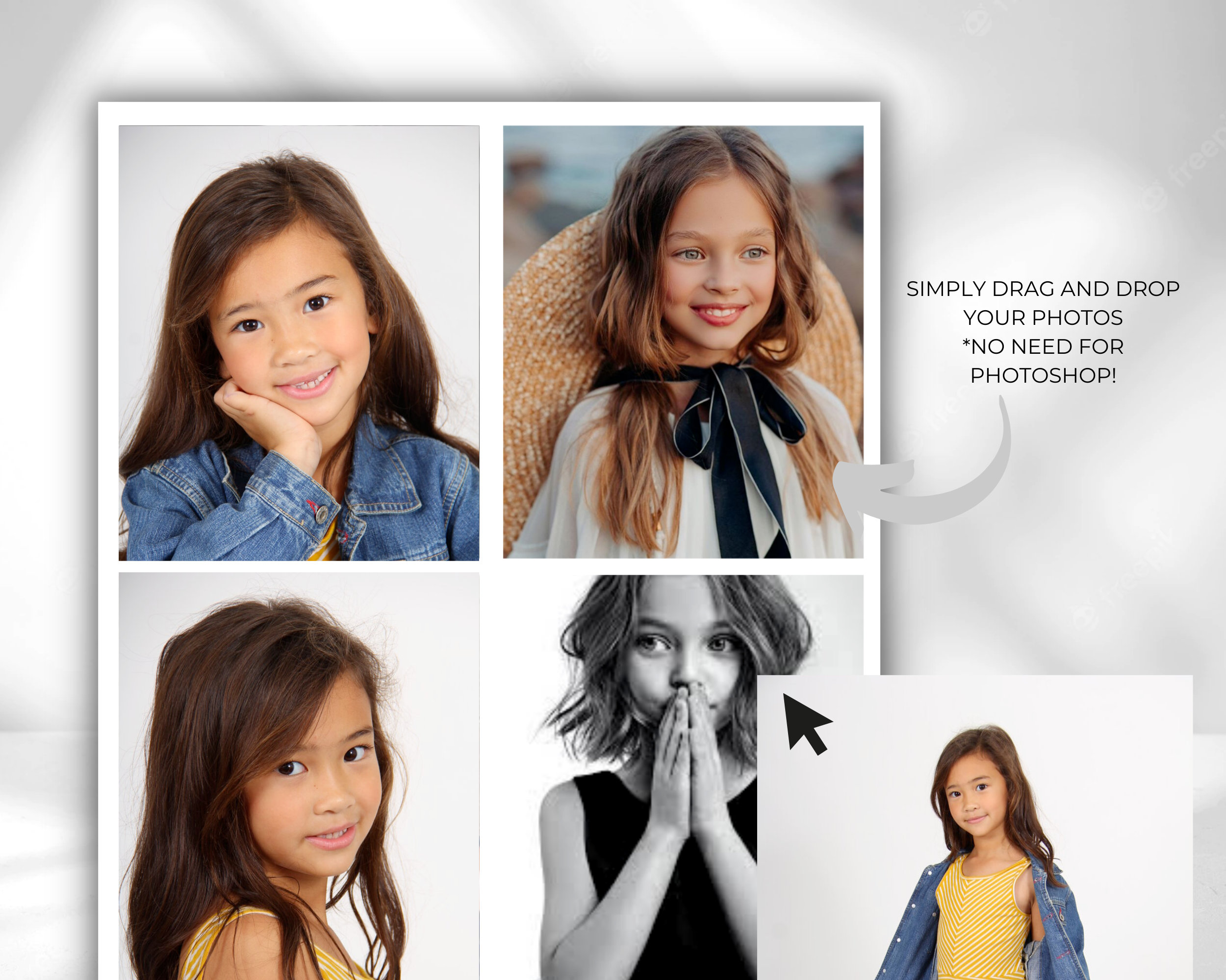 KIDS COMP CARD Template,modeling Photo Card,zed Card for Kid Models,z ...