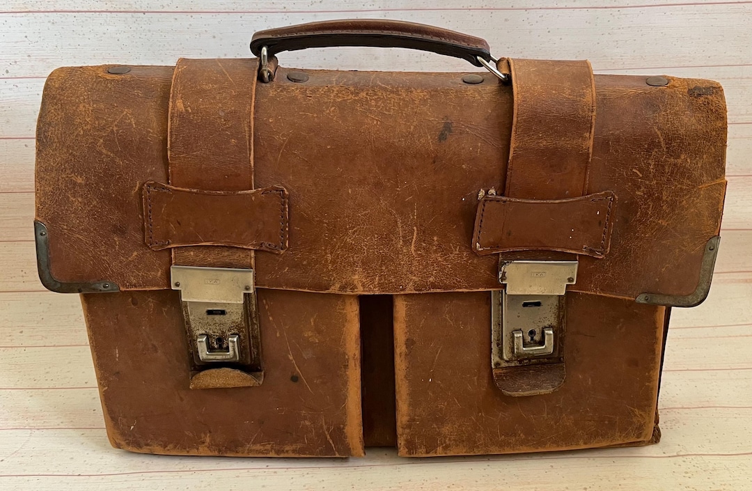 Vintage 1960s/1970s German IKA Leather Briefcase Retro Tan Leather Bag ...