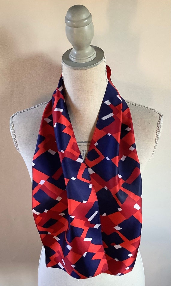 Vintage Long Scarf Geometric Pattern Neckerchief Retr… - Gem