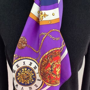 Vintage Scarf Purple Multicolour Headscarf Retro Regalia Theme ...
