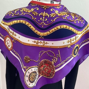 Vintage Scarf Purple Multicolour Headscarf Retro Regalia Theme ...