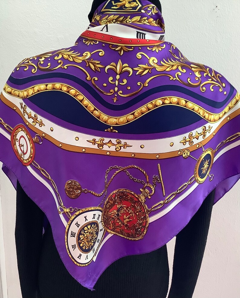 Vintage Scarf Purple Multicolour Headscarf Retro Regalia Theme ...