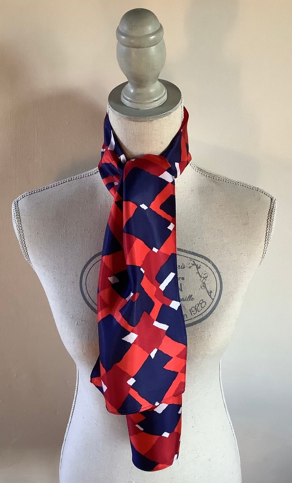 Vintage Long Scarf Geometric Pattern Neckerchief Retr… - Gem