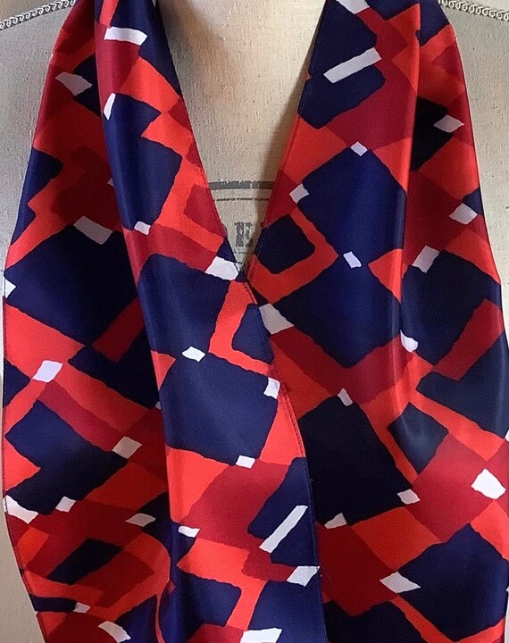 Vintage Long Scarf Geometric Pattern Neckerchief Retr… - Gem