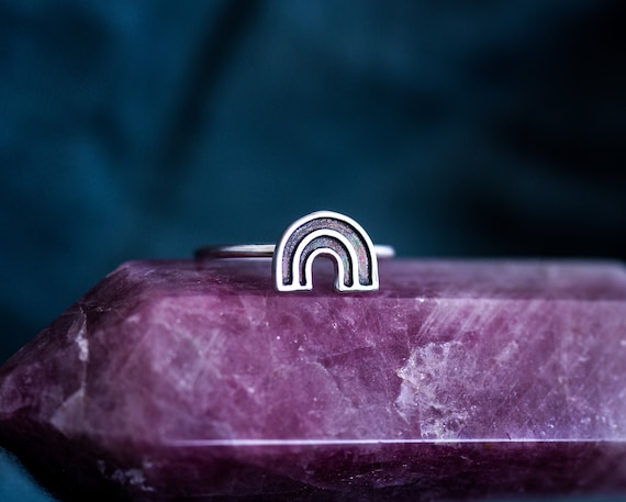 Rainbow Arch Ring Curved Ring Stacking Band Arch Ring | Etsy