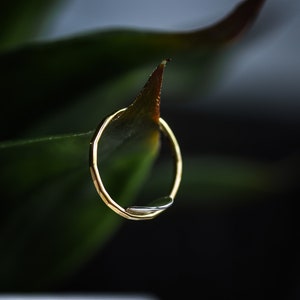 Saturn Silver and Gold Ring, Universe Ring, Circle Ring, Small, MINI ...