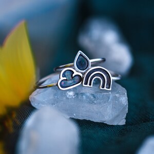 Weather Ring Set, Rainbow, Cloud & Raindrop Stacking Set, Trio Ring Set ...