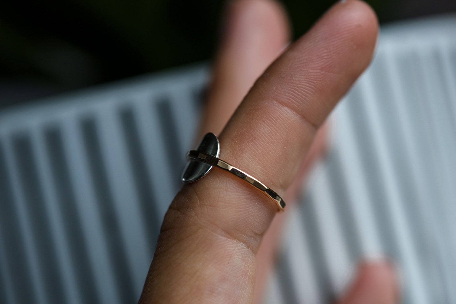 Saturn Silver and Gold Ring, Universe Ring, Circle Ring, Small, MINI ...