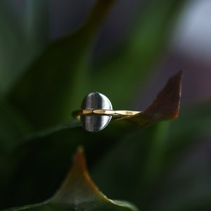 Saturn Silver and Gold Ring, Universe Ring, Circle Ring, Small, MINI ...