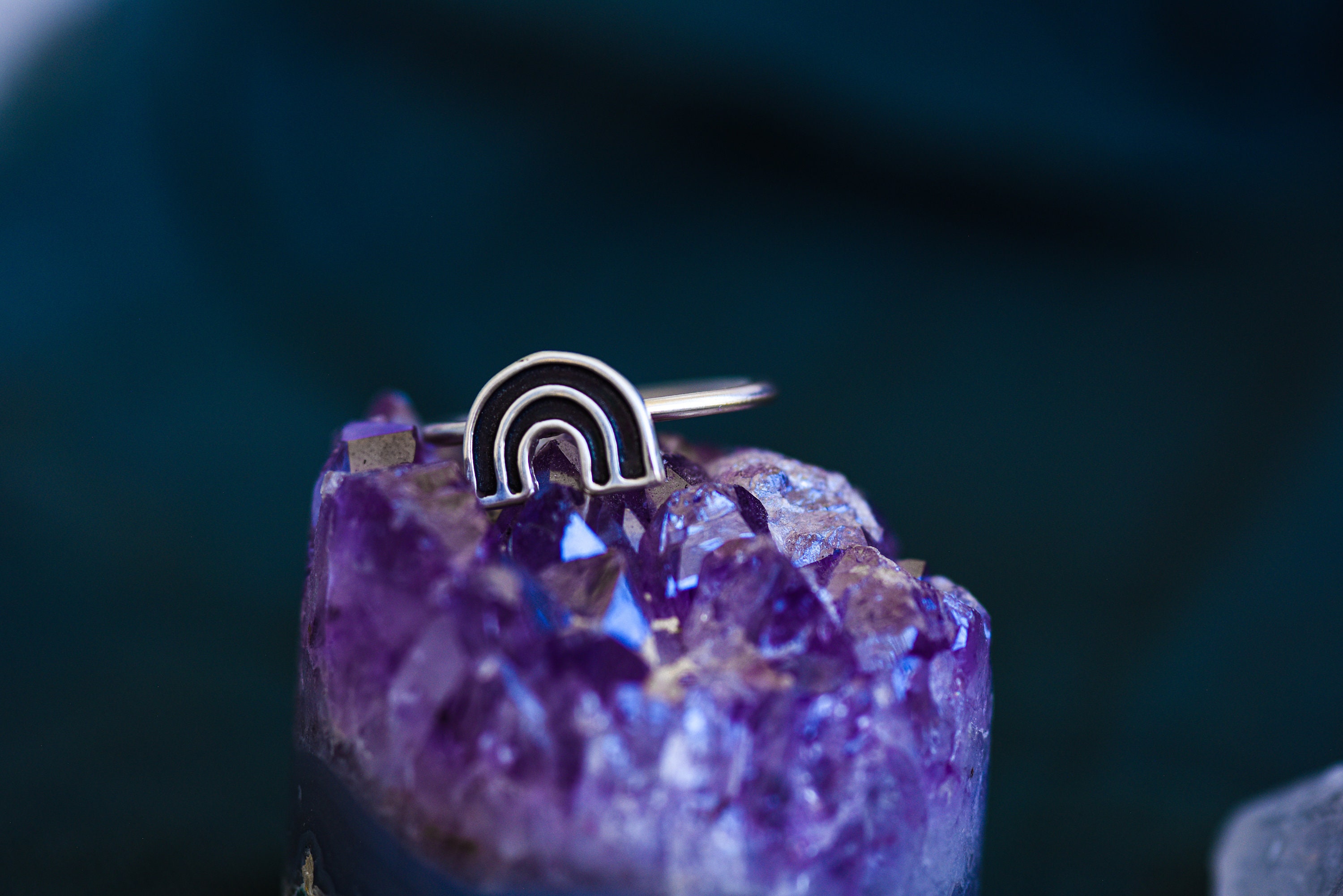 Rainbow Arch Ring Curved Ring Stacking Band Arch Ring | Etsy