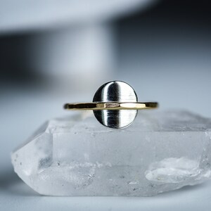 Saturn Silver and Gold Ring, Universe Ring, Circle Ring, Small, MINI ...