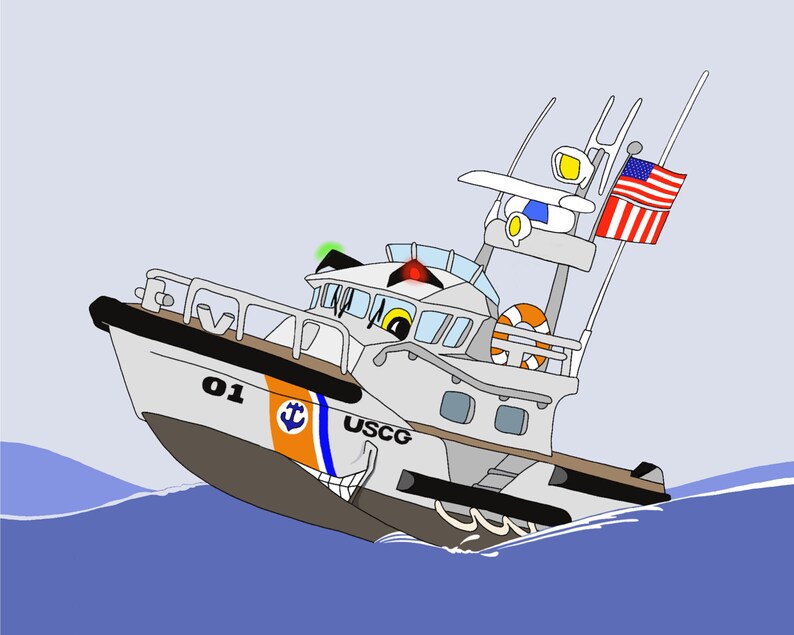 Coast Guard ~ Patrol Boat ~ Rescue Helicopter ~ Digital Art Download ...