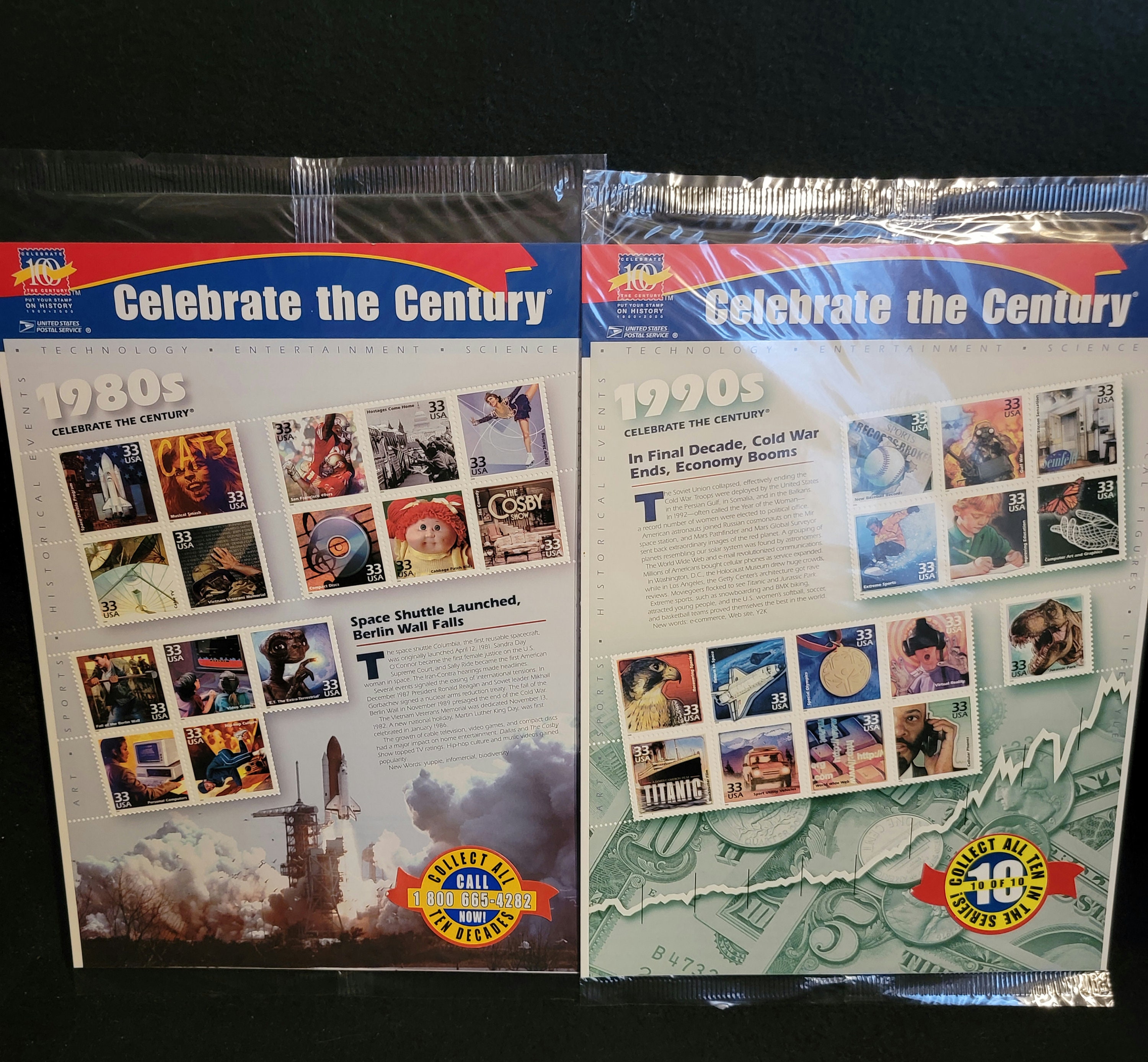Commemorative 1900 - 1999 Stamp Collection With Display Book ~ Vintage ...