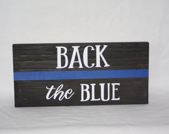 Back the blue sign | Etsy