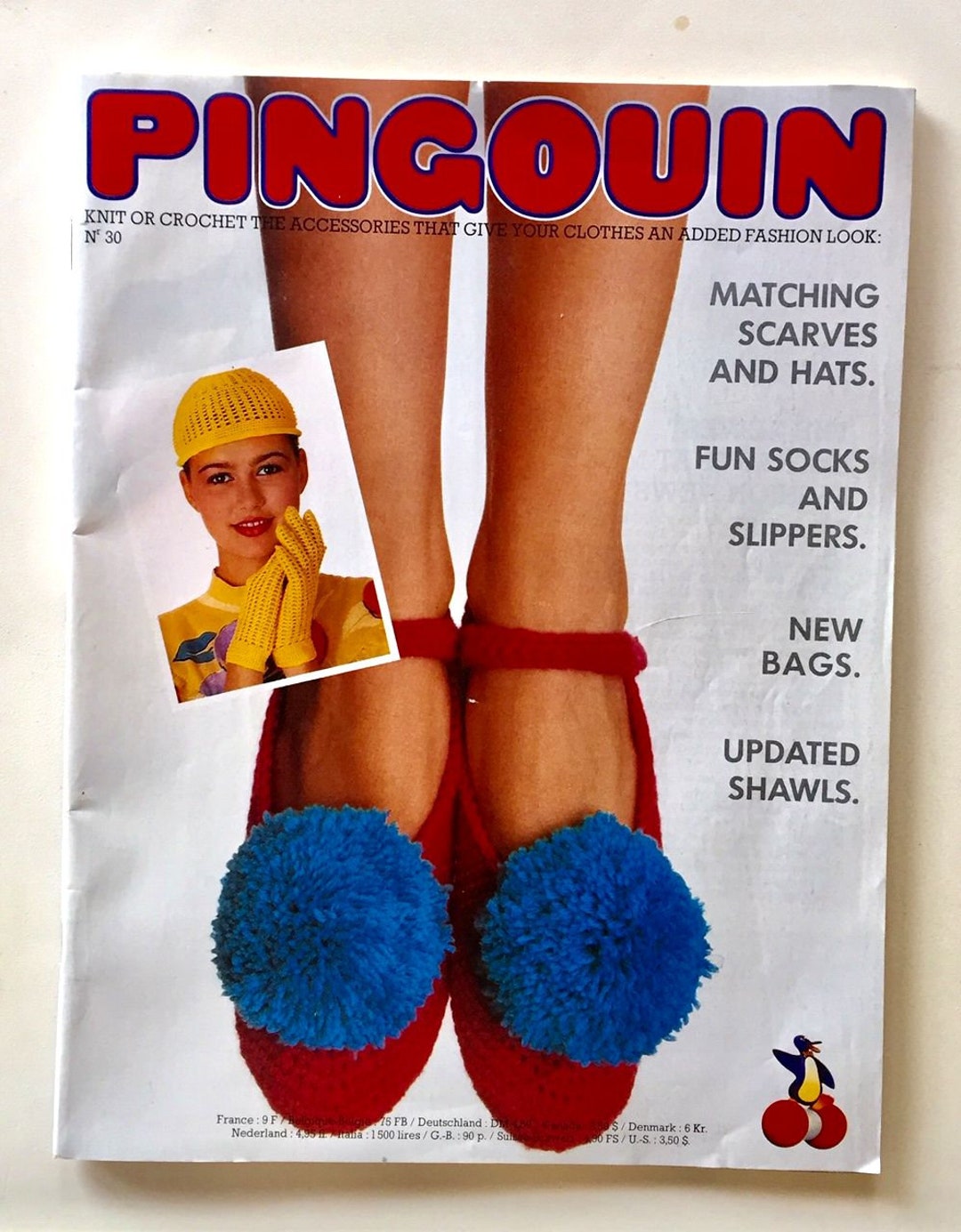 Pingouin Magazine Number 30 Crochet Knit Shawls Scarves Hats - Etsy