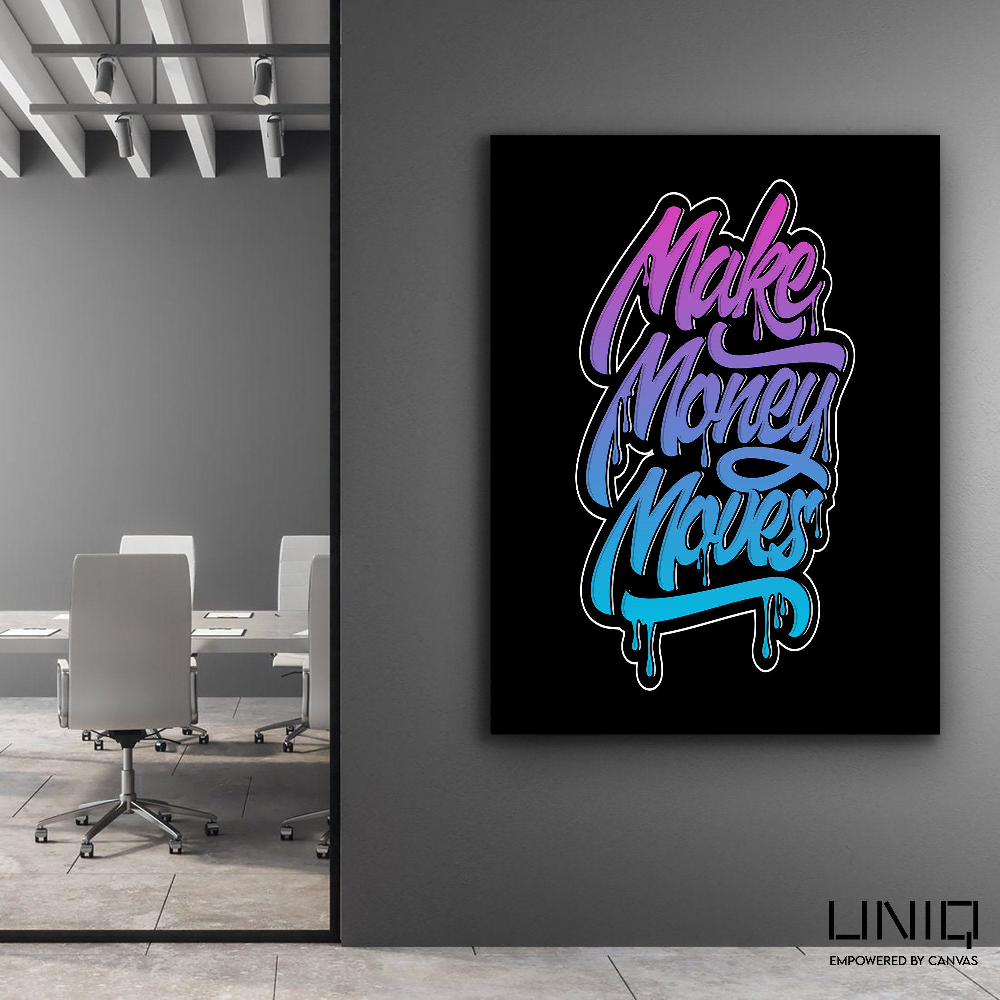 Make Money Moves Canvas Art Office Decor Luxury Entrepreneur Motivation ...