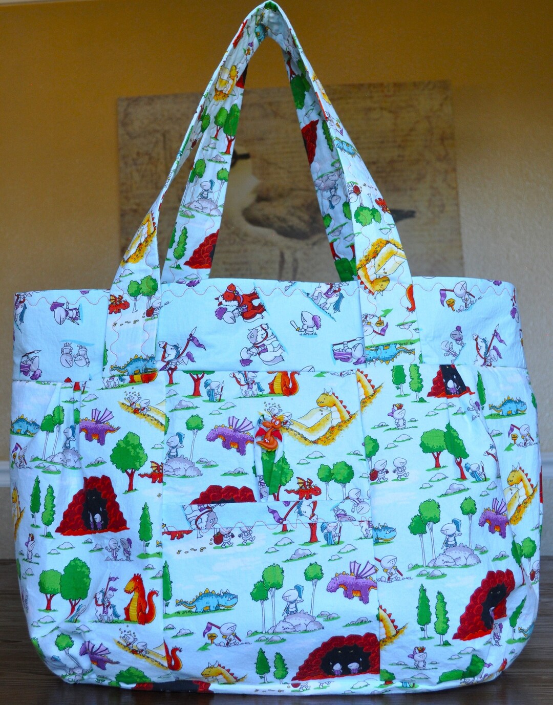 Dragons and Knights Bag OOAK - Etsy