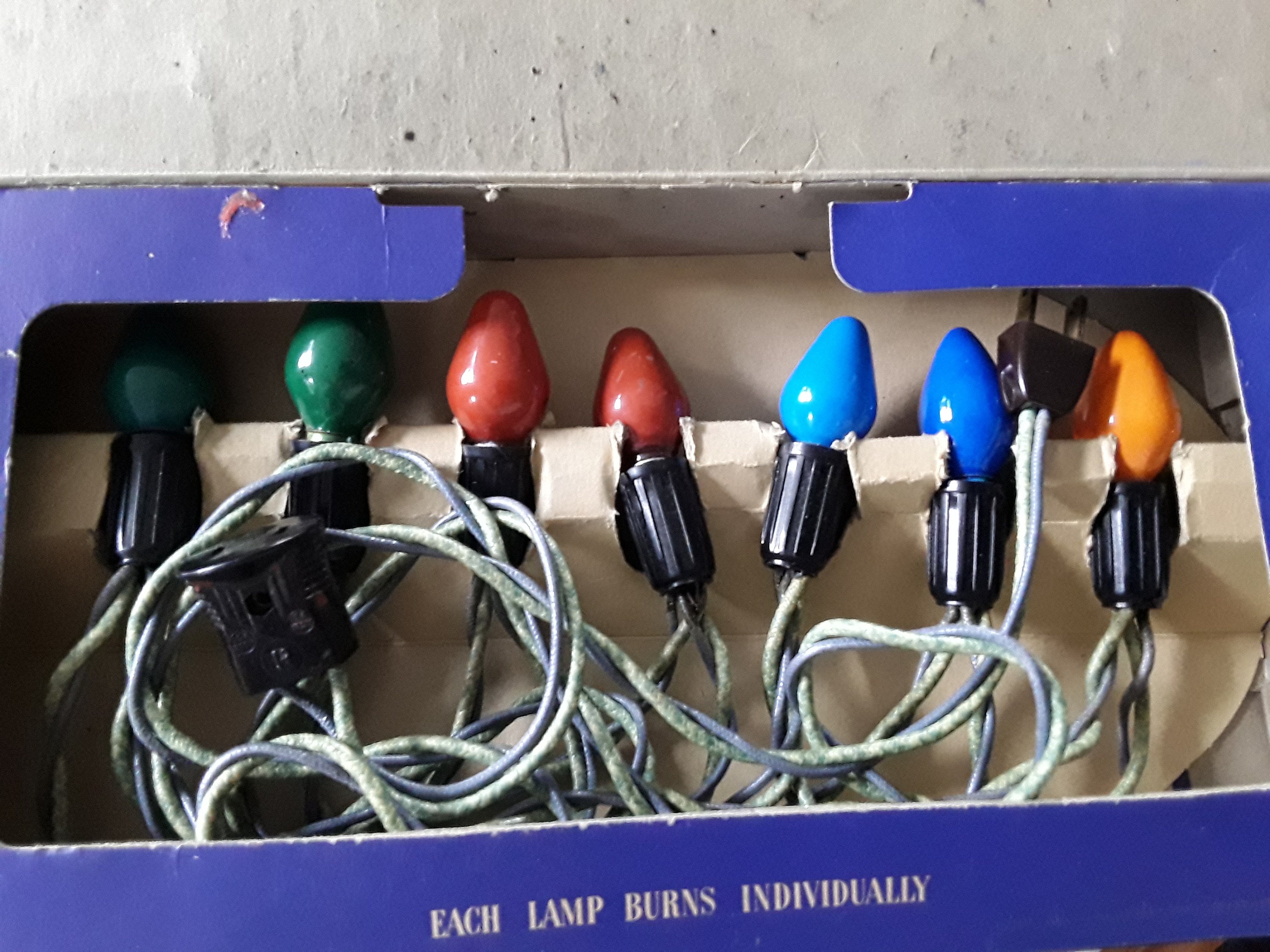 Vintage Christmas Lights 4 Strings - Etsy