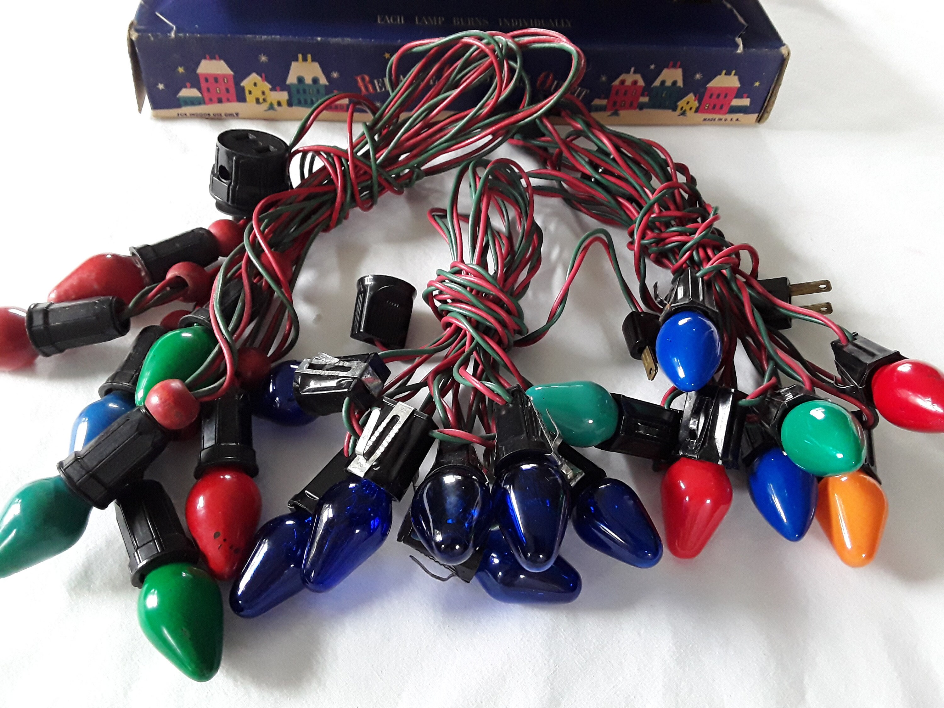 Vintage Christmas Lights 4 Strings - Etsy