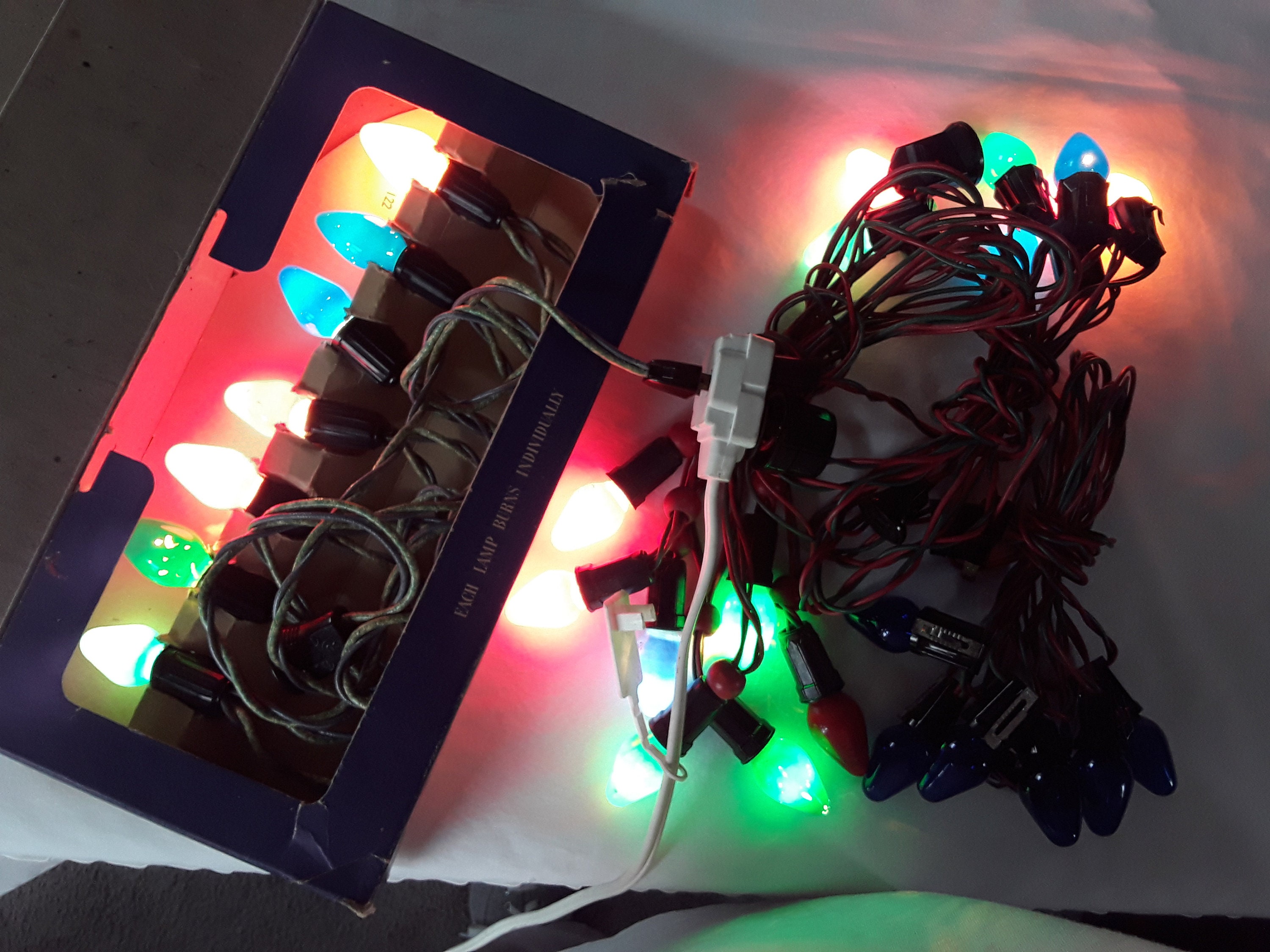 Vintage Christmas Lights 4 Strings - Etsy