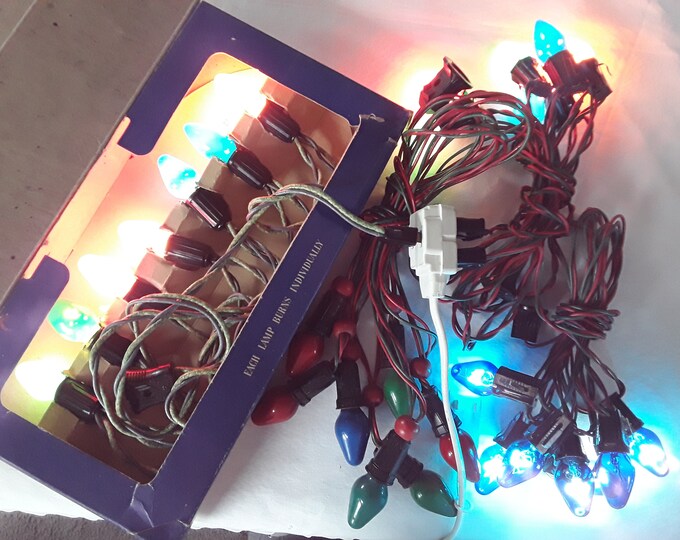 Vintage Christmas Lights, 4 Strings - Etsy