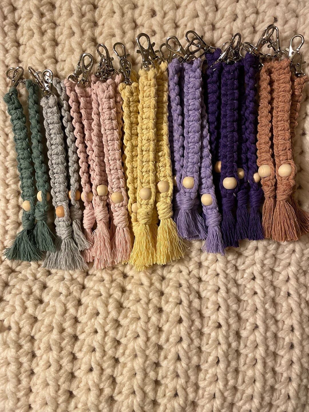 Macrame Zip Pull or Keychain Perfect for Gift Bags stocking ...