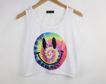 Smiley Face Crop Top | Etsy