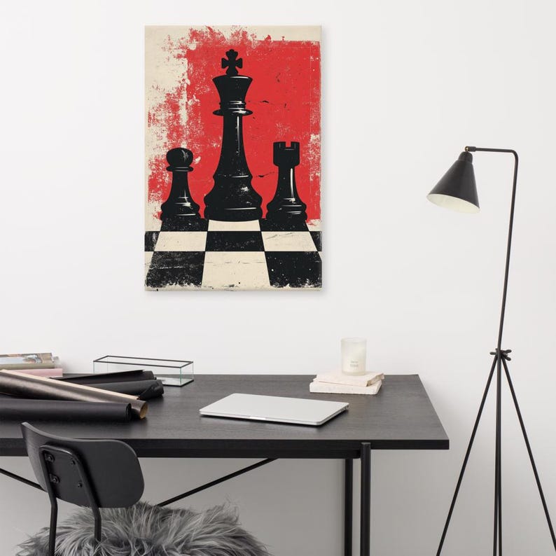 Vintage Chess Poster Grunge Style King, Pawn, and Rook Artwork - Etsy
