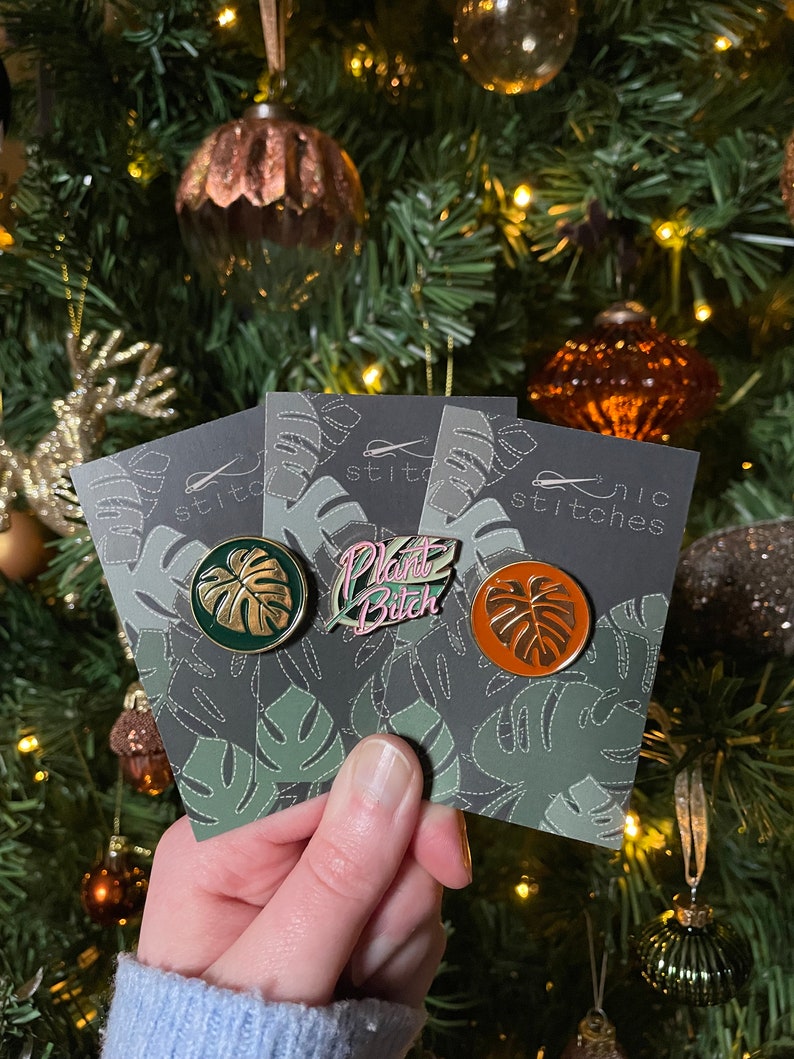 Green Monstera Enamel Pin - Etsy