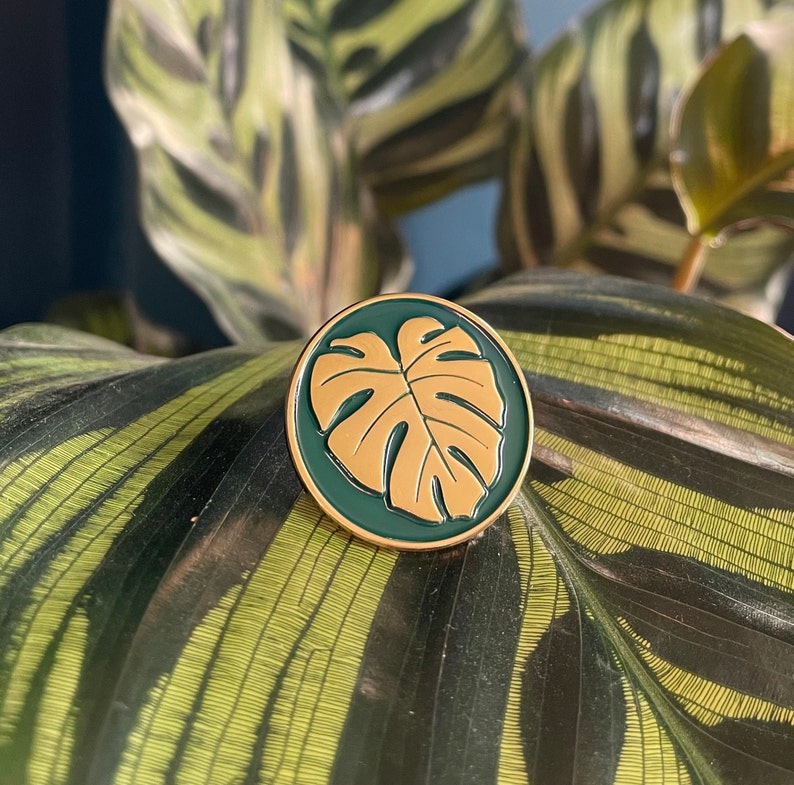 Green Monstera Enamel Pin - Etsy