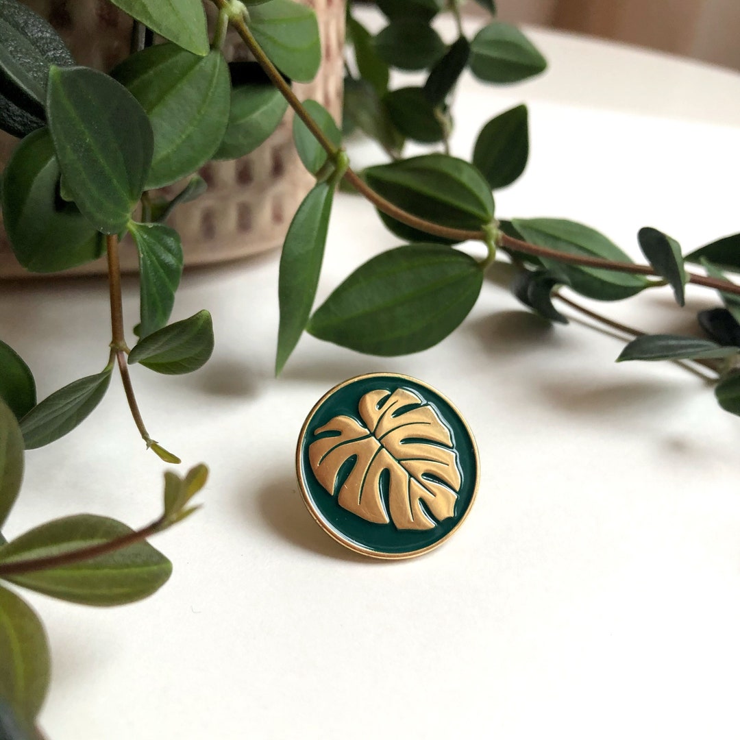 Green Monstera Enamel Pin - Etsy