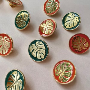 Green Monstera Enamel Pin - Etsy